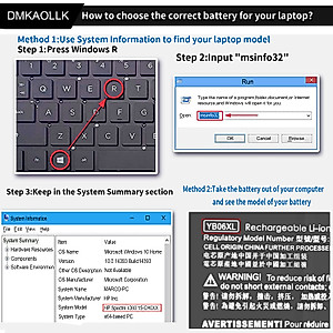 DMKAOLLK YB06XL Battery for HP Spectre x360 Convertible 15-ch0xx 15t-ch000 Series 15-CH011DX 15-CH011NR 928427-272 928372-856 928372-855 HSTNN-DB8H YB06084XL 11.55V 84.08Wh