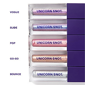 UNICORN SNOT Liquid Eyeshadow Makeup - Eyelighter - Buildable & Playable Liquid Eye Shadow - Smooth Gliding Intense Color - Metallic Eyes & Lip Glitter for Festivals, Pride, Cosplay - Blue (Slide)