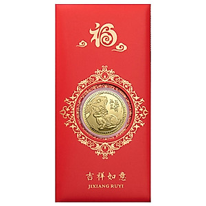 Chinese Zodiac Rabbit Commemorative, 2023 New Year of The Rabbit Uncirculated Coin, Collector Coin with Red Envelope, for Collectors, Craft Decorations, Lucky Souvenir Gifts