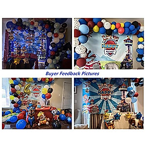 Paw Dog Birthday Party Decorations, Paw Theme Party Supplies Set for Girl’s/Boy’s with Balloons Garland kit, Dog Patrol Backdrop, Dog Foil Balloons (B)