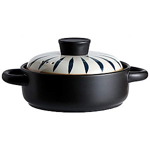 MYYINGBIN 1.5Liter Moroccan Tagine Pot Clay High Temperature Resistance Anti-Scalding Handle Slow Cooker Smooth Glazed Surface, A