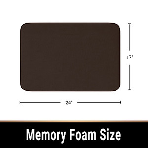 MAYSHINE Memory Foam Non Slip Anti Fatigue Bath Mat | Thick Absorbent Plush Velvet Bathroom Rug - Machine Washable, 17x24, Red