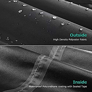 SunPatio Outdoor Daybed Cover Waterproof 88 Inch, Round Daybed Cover Patio Canopy Sofa Cover with Taped Seam and Air Vent, 88" L x 85" W x 16"/35" H, All Weather Protection, Black