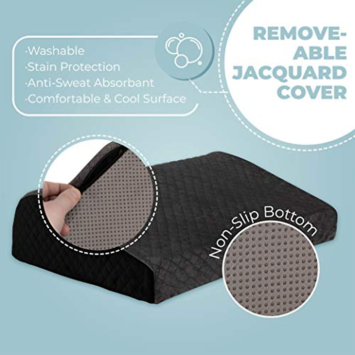 Kölbs Office Foot Rest Under Desk - Plush Velvet and Memory Foam - Longer Footrest For Added Comfort, Foot Stool Desk Accessories Teardrop Ergonomic Design Work From Home, Pc Gaming, Office, Knee Pain