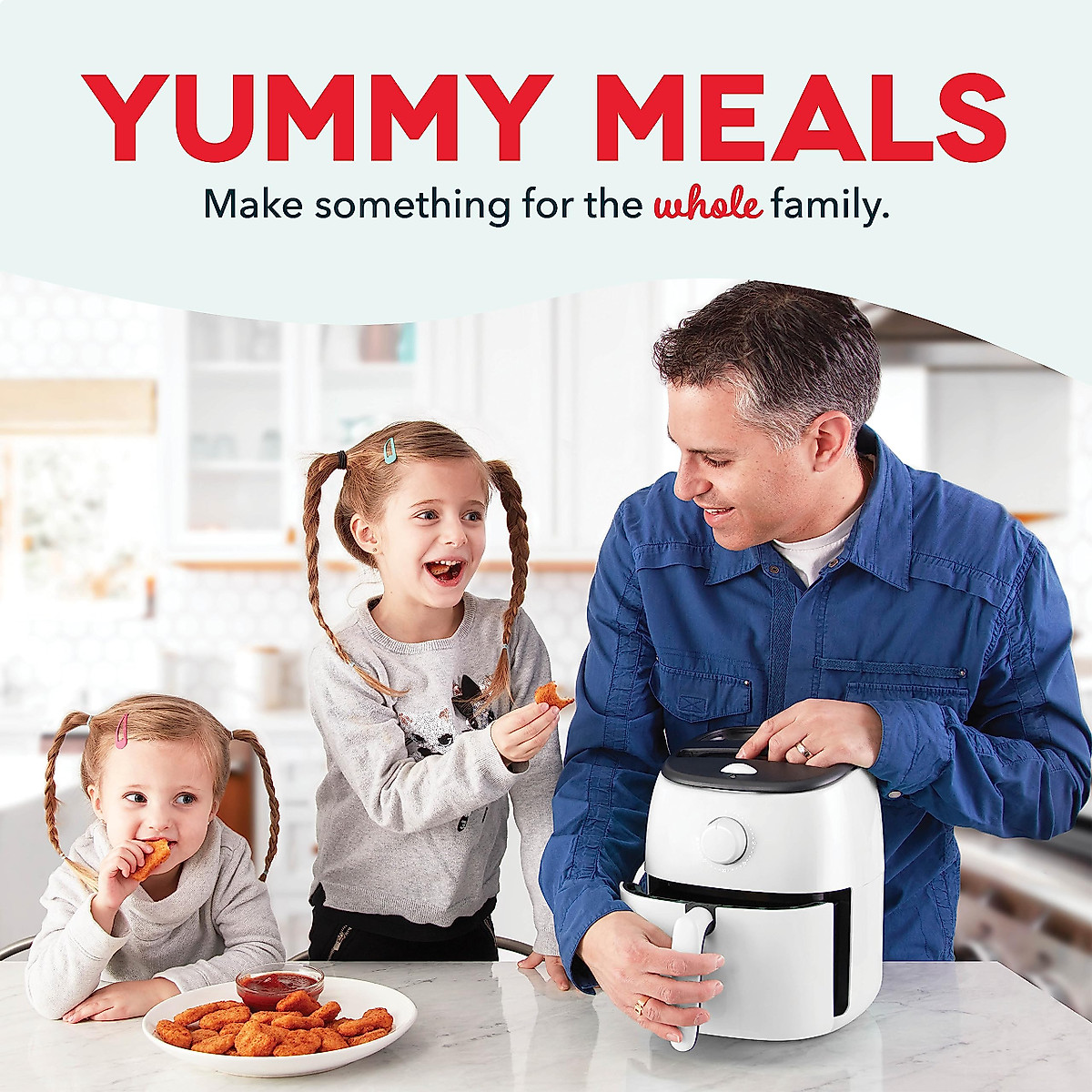 DASH Tasti-Crisp™ Electric Air Fryer Oven, 2.6 Qt., White – Compact Air Fryer for Healthier Food in Minutes, Ideal for Small Spaces - Auto Shut Off, Analog, 1000-Watt