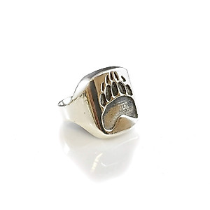 EZI ZINO Jewelry Designer Bear Claw/paw Signet Ring Solid Sterling Silver 925 (12.5)