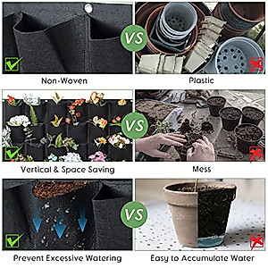 NATGAI 36 Pockets Vertical Wall Garden Planter Plant Grow Bag for Herbs, Vegetables, Flowers, Succulents, and Plants, Patio Wall Decor Indoor Outdoor