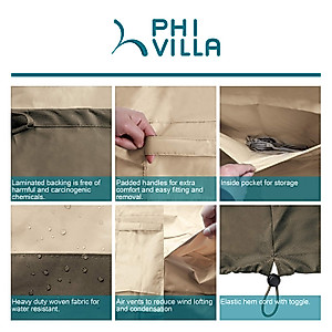 PHI VILLA Patio Chair Covers Set of 2, Outdoor Furniture Cover Waterproof & Heavy Duty Deep Seating Lounge Chair Cover for Deck Lawn Garden, Medium, W31 x D38 x H31