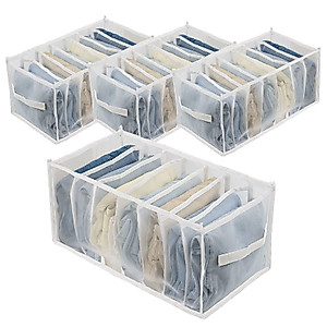 4PCS Wardrobe Clothes Organizer Extra Large 17.3-Inch Closet Organizer Drawer Organizers for Clothing Foldable Clothes Organizer Clothing Storage for Folded Clothes Jeans Sweaters Sheet T Shirts