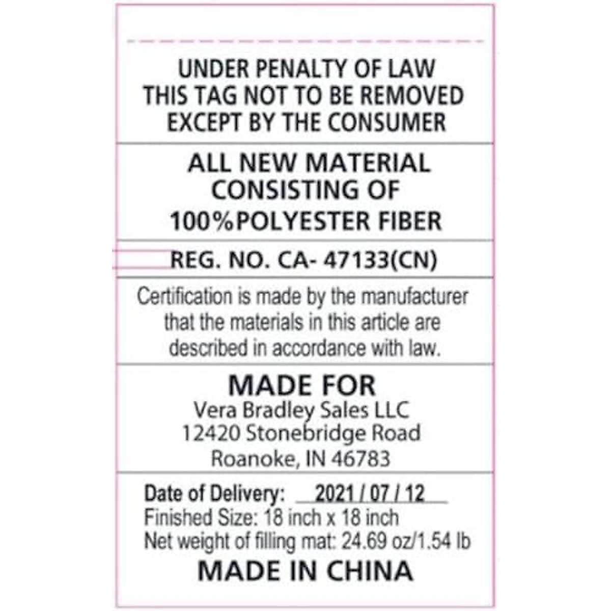 Vera Bradley Women's Decorative Throw Pillow With Removeable Hypoallergenic Insert, Black Bandana Medallion, One Size