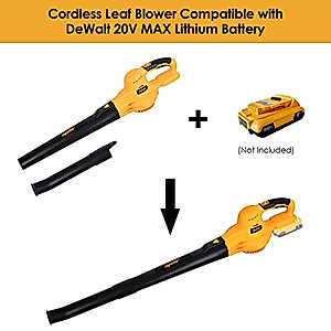 Cordless Leaf Blower, Mellif for DEWALT 20V Max Lithium Battery Powerstack (Battery NOT Included) Handheld Electric Jobsite Air Blower 100CFM 110MPH Powerful for Lawn Care | Snow Blow | Yard Clean