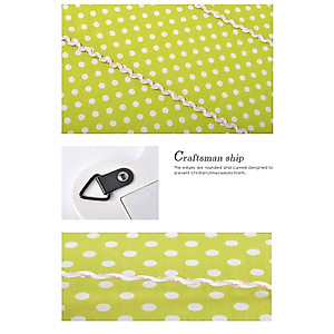 Toddler Room Decorative Memo Pad Polk Dots Fabric Memory/Memo Photo Bulletin Board for Nursery Room Kids Room Decor 17.7 x 15.7 Inches (Green)