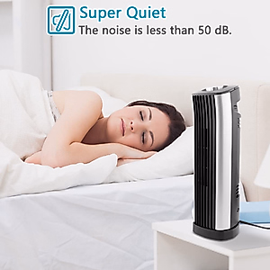 Small Oscillating Tower Fan, 14 Inch Ultra-Slim Quiet Desk Fan, Personal Table Fan, 2 Speed Settings and 2 Modes, Indoor Standing Fans for bedside Office Home Tabletop