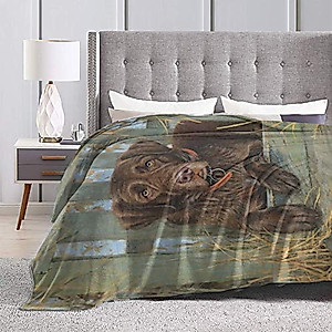 Yulimin Labrador Dog Lab Chocolate Cute Full Fleece Throw Cloak Wearable Blanket Nursery Bedroom Bedding Decor Decorations Queen King Size Flannel Fluffy Plush Soft Cozy Comforter Quilt