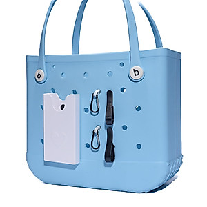 Phone Holder with 4 Hook for Bogg Bag, Compatible with Original Bogg Bag, Universal ABS Plastic Cell Phone Case Holder Accessories for Bogg Bag, Key Chain Hook Accessories for Bogg Bags- White