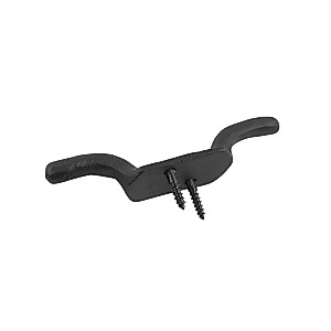 Renovators Supply Manufacturing Cleat Hooks 4 in. Black Wrought Iron Cord Rope Holder for Window Blinds or Flagpoles with Screws Pack of 4