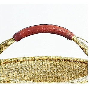 Hands Craft Fair Trade Ghana Bolga African Dye-Free Market Basket (Extra Large: 17"-19" Across)