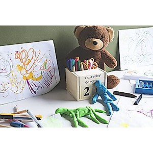 brightmaison BGT Dexo Desk Organizer, Pen Holder & Desk Calendar, DIY Projects Unfinished Wood, Natural