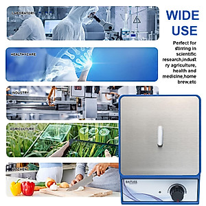 Magnetic Stirrer with Stir Bar, Stir Plate with Stainless Steel Worktop, 3000RPM Magnetic Stir Plate, Magnetic Mixer Max Stirring Capacity: 3500mL (No Heating)