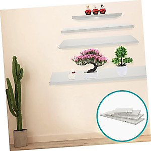 WATIIFUFU 1 Set Wall Bracket Shower Shelves Bathroom Floating Shelf Floating Bookshelves Corner Wall Shelf Bookshelf Wall Mount Modern Floating Shelf Storage Rack Wood White Wall-Mounted