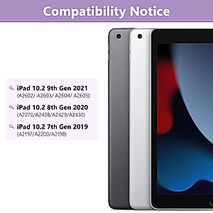 Touchpad Keyboard Case for iPad 10.2 9th/8th/7th Gen, Keyboard Case for iPad 9th Generation/8th/7th Gen-360° Rotatable Protective Cover for iPad Keyboard 9th/8th/7th Gen with Pencil Holder (Purple)