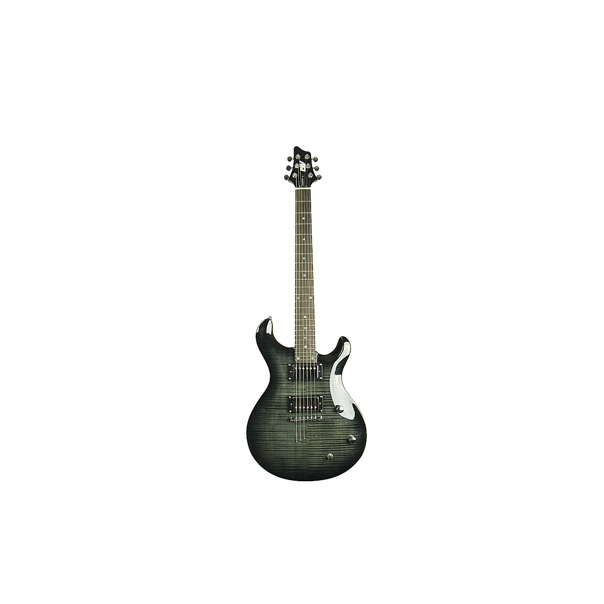 IYV 6 String IP-350 TBK PRS Solid-Body Electric Guitar, Trans Black