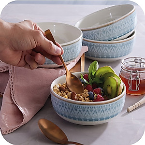 Corona 4 bowls Set | Congo 21oz | 4 Pieces | Ceramic | Ethnic design | Set 4 Bowls | Cerámica