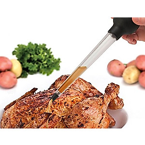Tovolo Easy-to-Use, Angle Tipped, Dripless Baster for Turkey Roasting, Dishwasher-Safe, BPA-Free Silicone & Plastic, Large, 1 Count, Clear