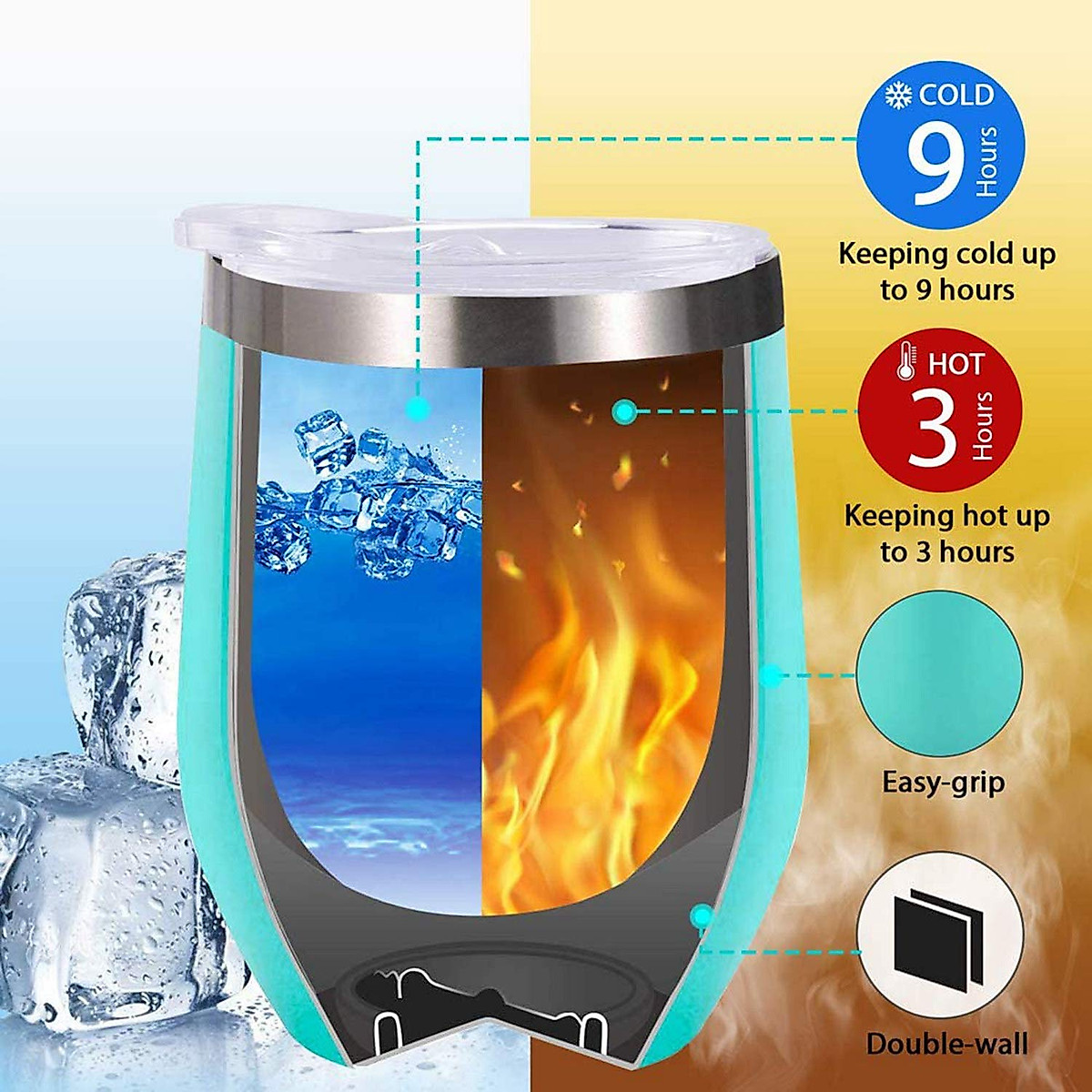 Elephant Gifts for Women-Mothers Day Gifts Unique Birthday Gifts for Her Funny Novelty Wine glass Personalized Present for Girlfriend,Coworkers, Friends Insulated Tumbler 12oz Blue