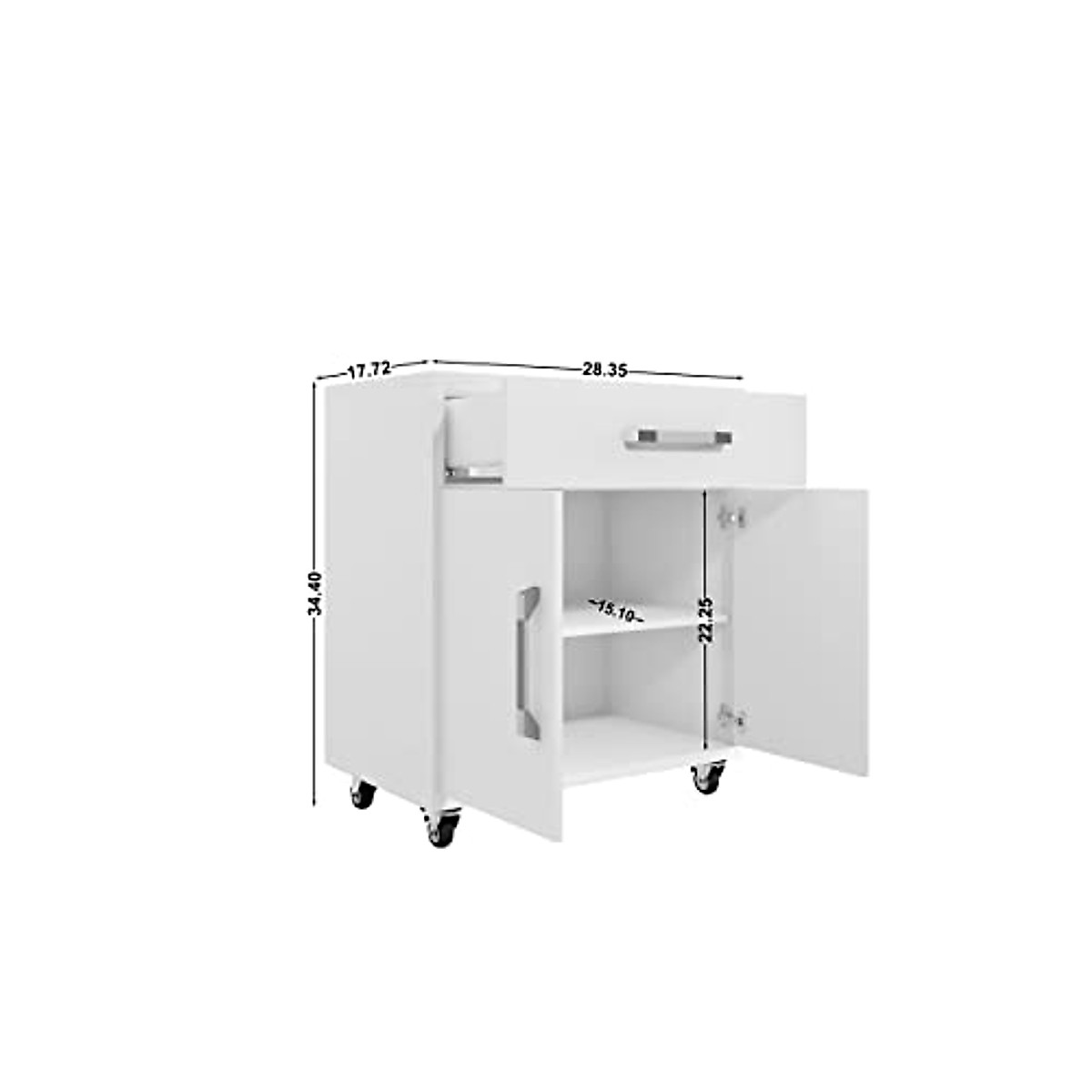 Manhattan Comfort Eiffel 2-Piece Storage Garage Set in White