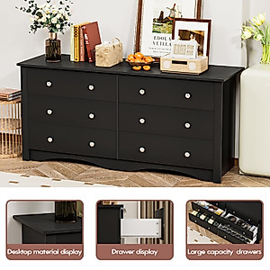 YESHOMY Dresser for Bedroom, Wide Chest Storage Organizer and TV Stand for Living Room, Closet, Hallway, Dormitory, Brown