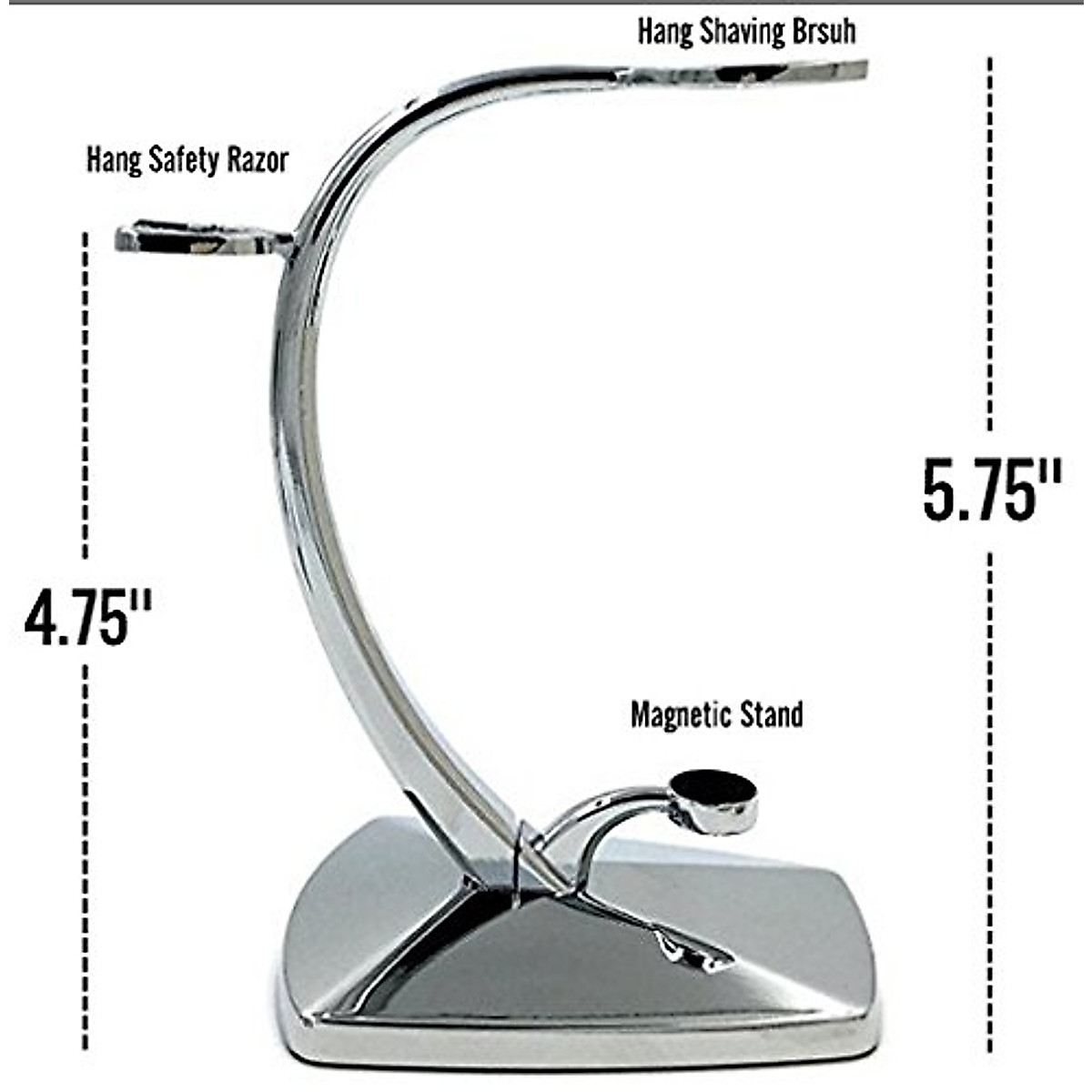 Luxury Premium Quality Set of Chrome Shaving Stand with Shaving Bowl - Compatible with MOST Manual Razors and Brushes