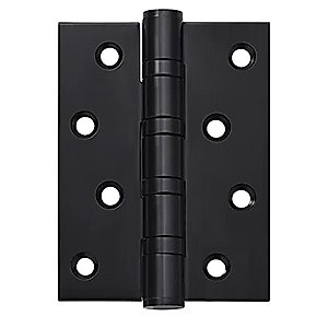 4 Inch Matt Black Door Hinges，4”×3” Stainless Steel Door Hinge，Hinge Bearing Diameter 0.6inch, Thickness 0.12inch, Single Piece Weight 0.65 Pounds，3 Pack