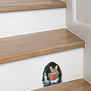 3D Mouse Hole Realistic Wall Sticker,Mouse in a Hole Wall Decal Fun Art,Home Decor,Vinyl,for Living Room Nursery Bedroom Kids Room Wall Decoration Kids Home Wall Decorations