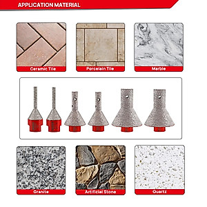 DT-DIATOOL Diamond Finger Bit 10-35mm, Coated Milling Bit for Tile Grinder Enlarging Polishing Holes on Porcelain Ceramic Granite Marble Countertop, 5/8 inch-11 Thread