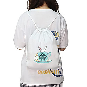 BDPWSS Movie Inspired Drawstring Backpacks A Very Merry Unbirthday To You Book Themed Gift Daughter Birthday Gift (Unbirthday to you Sbp)