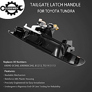 Gledewen Tailgate Handle Liftgate Latch Handle with Keyhole | for 2007-2013 Toyota Tundra | Replaces# 69090-0C040, 690900C040, 81213
