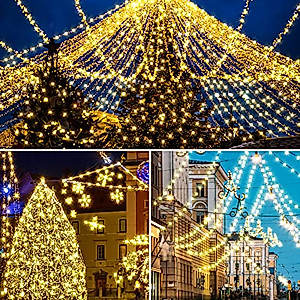 MWYYYJ 1120LED Cluster Christmas Lights Indoor String Lights Warm White 8 Modes Waterproof Christmas Tree Fairy Lights Patio Garden Party Wedding Holiday Decoration UL Certified