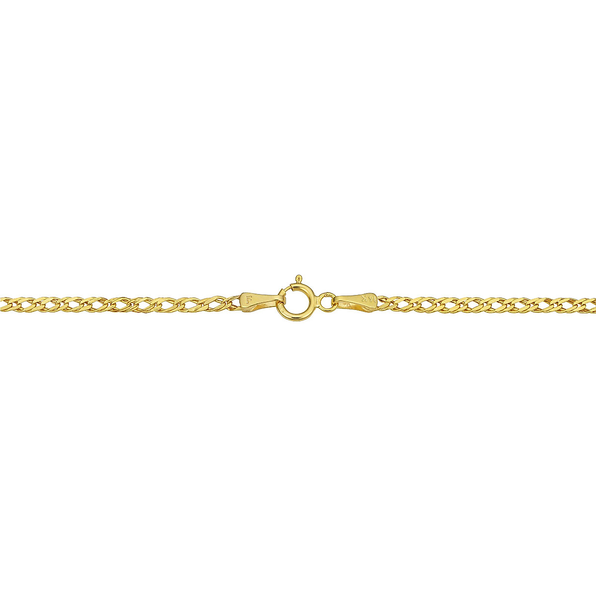 Kooljewelry 14k Yellow Gold Diamond Weave Chain Necklace (2 mm, 20 inch)