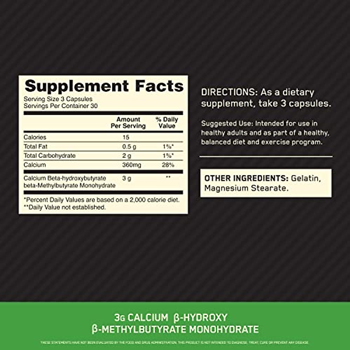 Optimum Nutrition HMB, 1000mg, 90 Capsules