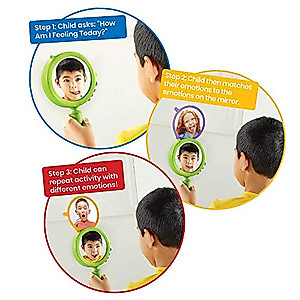 hand2mind See My Feelings Mirror, Social Emotional Learning Activities, Play Therapy Toys, Autism Learning Materials, Kids Anxiety Relief, Anger Management Toys, Calm Down Corner Supplies (Set of 1)
