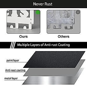 Oxdigi Over The Door Towel Rack for Bathroom with 6 Hooks/Metal Towel Holder Wall Mounted/Behind The Door Towel Hanger for Shower Pool Kitchen Farmhouse/No Drill/Never Rust/Heavy Duty/Matt White