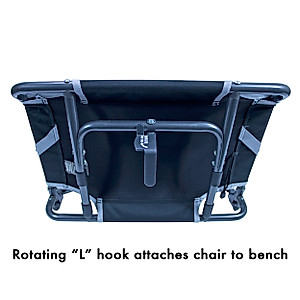 GCI Outdoor Big Comfort Wide Stadium Chair with Adjustable Backrest, Black