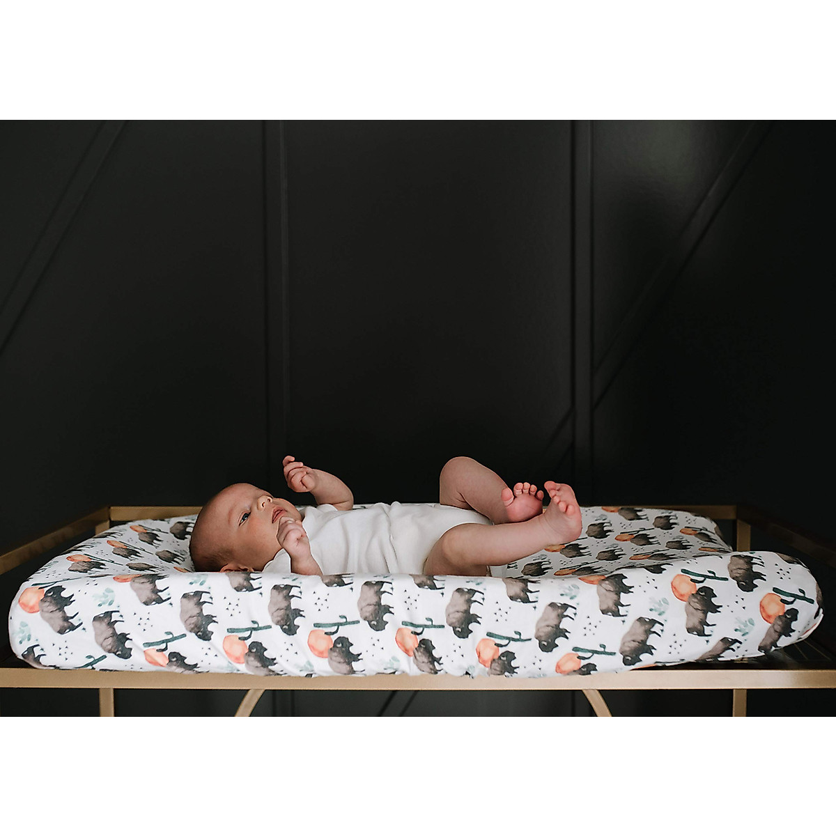Premium Knit Diaper Changing Pad Cover"Bison" by Copper Pearl