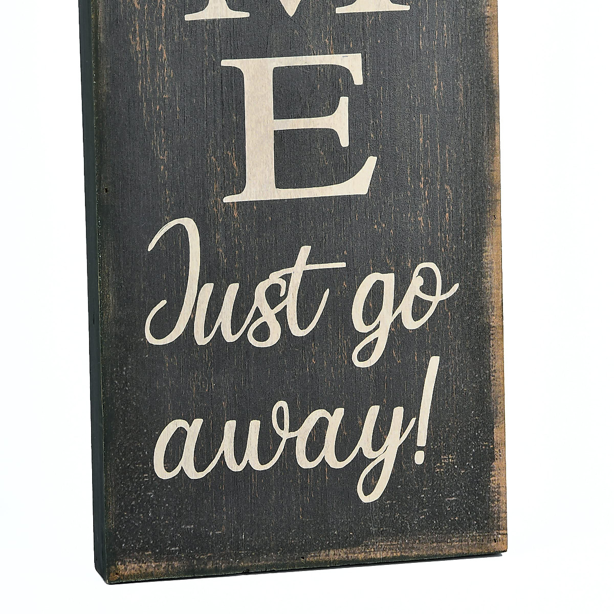 National Tree Company Hanging Porch Sign, Gray, Unwelcome, Just Go Away', Wooden Construction, Halloween Collection, 39 Inches