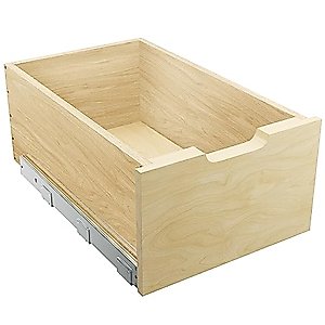 LOVMOR Hard Close Pull Out Cabinet Organizer 8” High Drawer 10½” W x 21”D Wood Slide Out Shelves Cabinet Storage Organizer with Full Extension Rail Slides Pull Out Drawer for Kitchens Cabinet Pantry