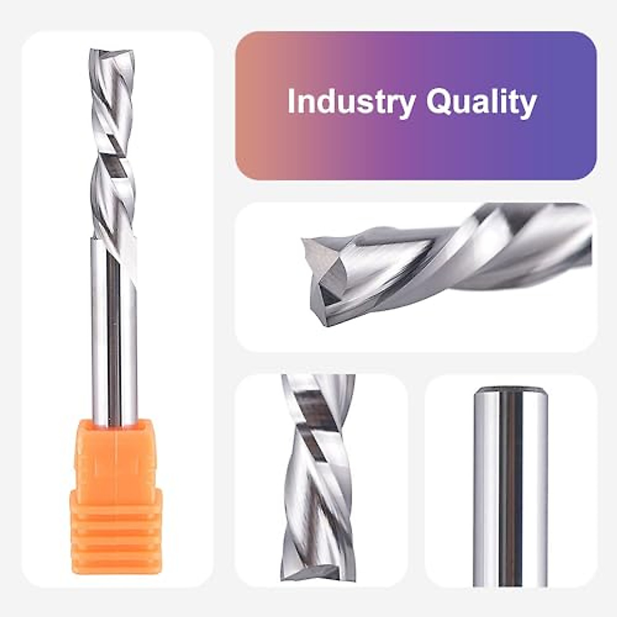 SpeTool Downcut Spiral Router Bits 1/4 inch Shank,1/4 inch Cutting Diameter Solid Carbide CNC Router Bit Woodworking End Mills for Wood Carving Slotting