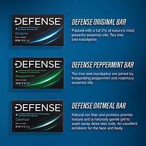 Defense Soap 5pk All Natural Tea Tree Bar Soap for Men | Made by Wrestlers with Tea Tree Oil & Eucalyptus Oil to Promote Healthy Skin