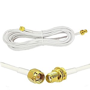 CORONIR 33ft SMA Extension Cable SMA Male to SMA Female WiFi Antenna Extension Cable for Wireless LAN Router Bridge & Cellular Antenna Wireless Network Card Security IP Camera White
