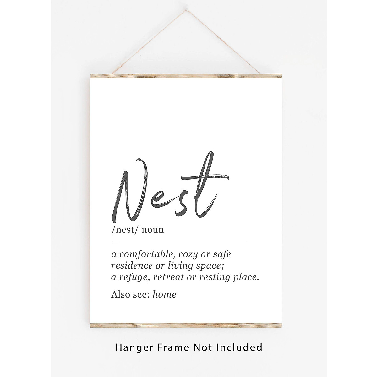NEST Home Definition Wall Art - 11x14 UNFRAMED Print - Black and White Minimalist, Dictionary-Style Quote Typography Decor.
